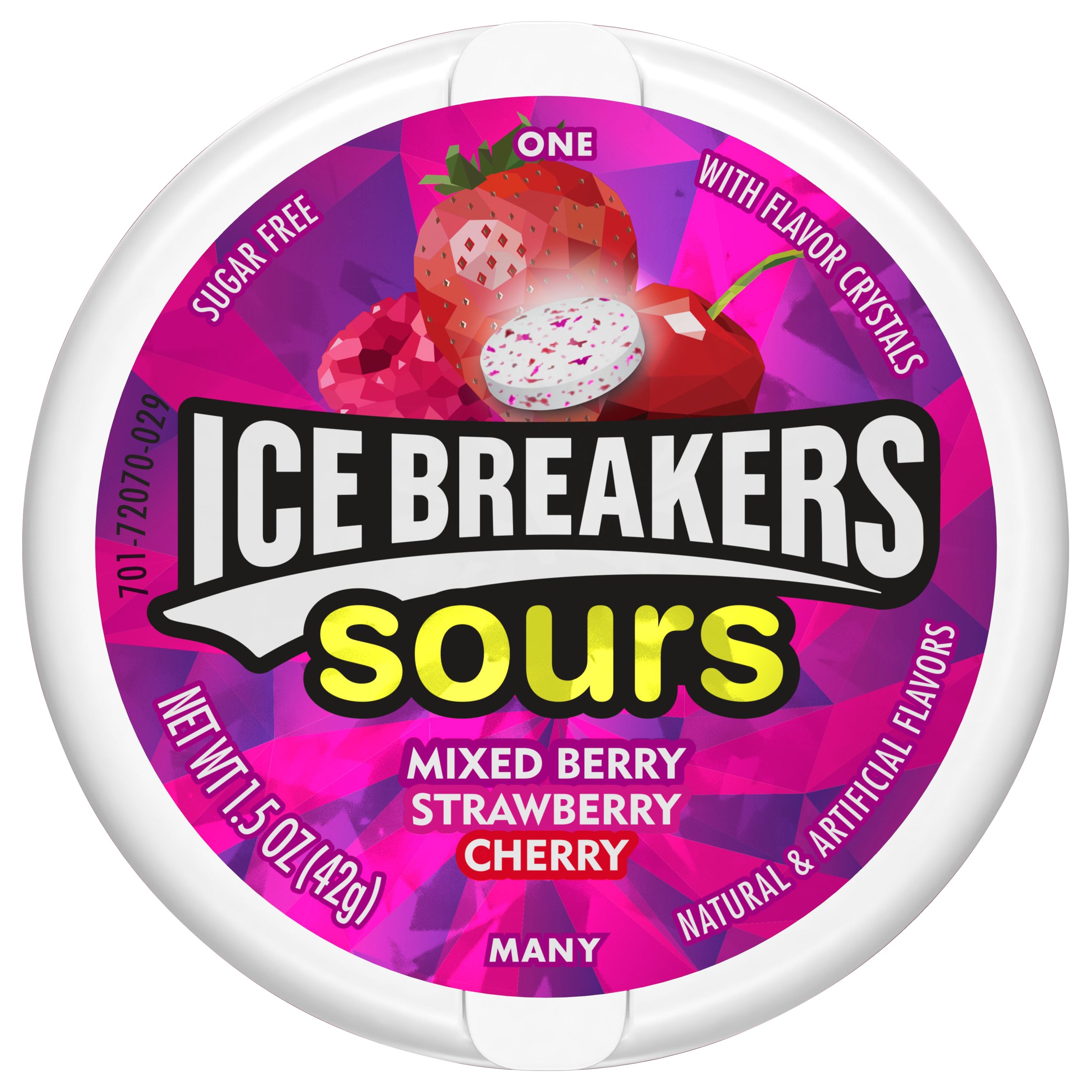 Ice Breakers Mixed Berry, Strawberry, Cherry Sours Mints 1.5 oz Contai ...